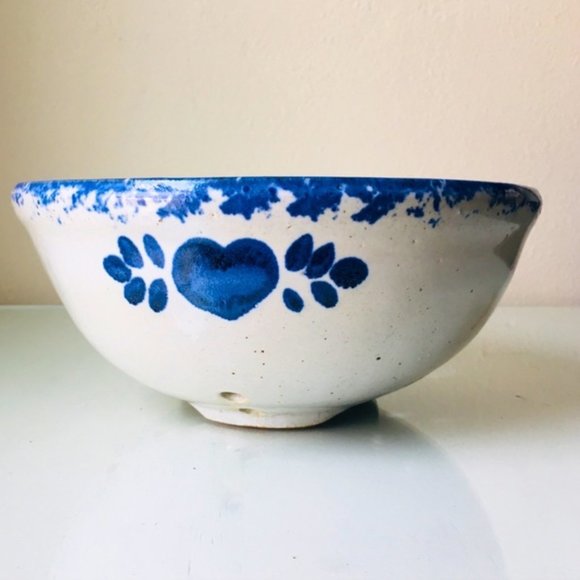 Vintage | Accents | Lp Vintage 8s Blue Heart Pottery Stoneware Planter ...